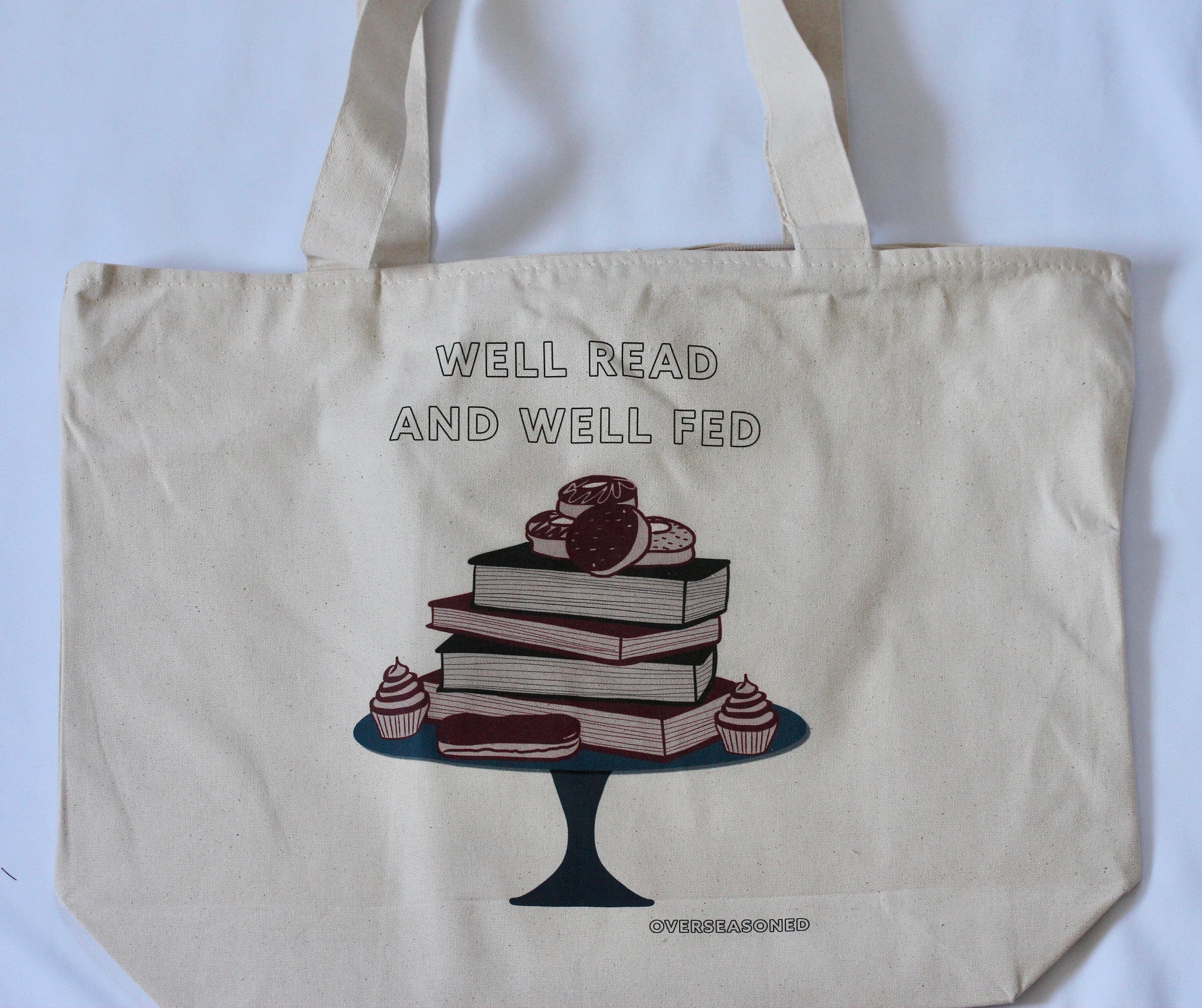 Well Read and Well Fed Zipper Tote Bag – Overseasoned