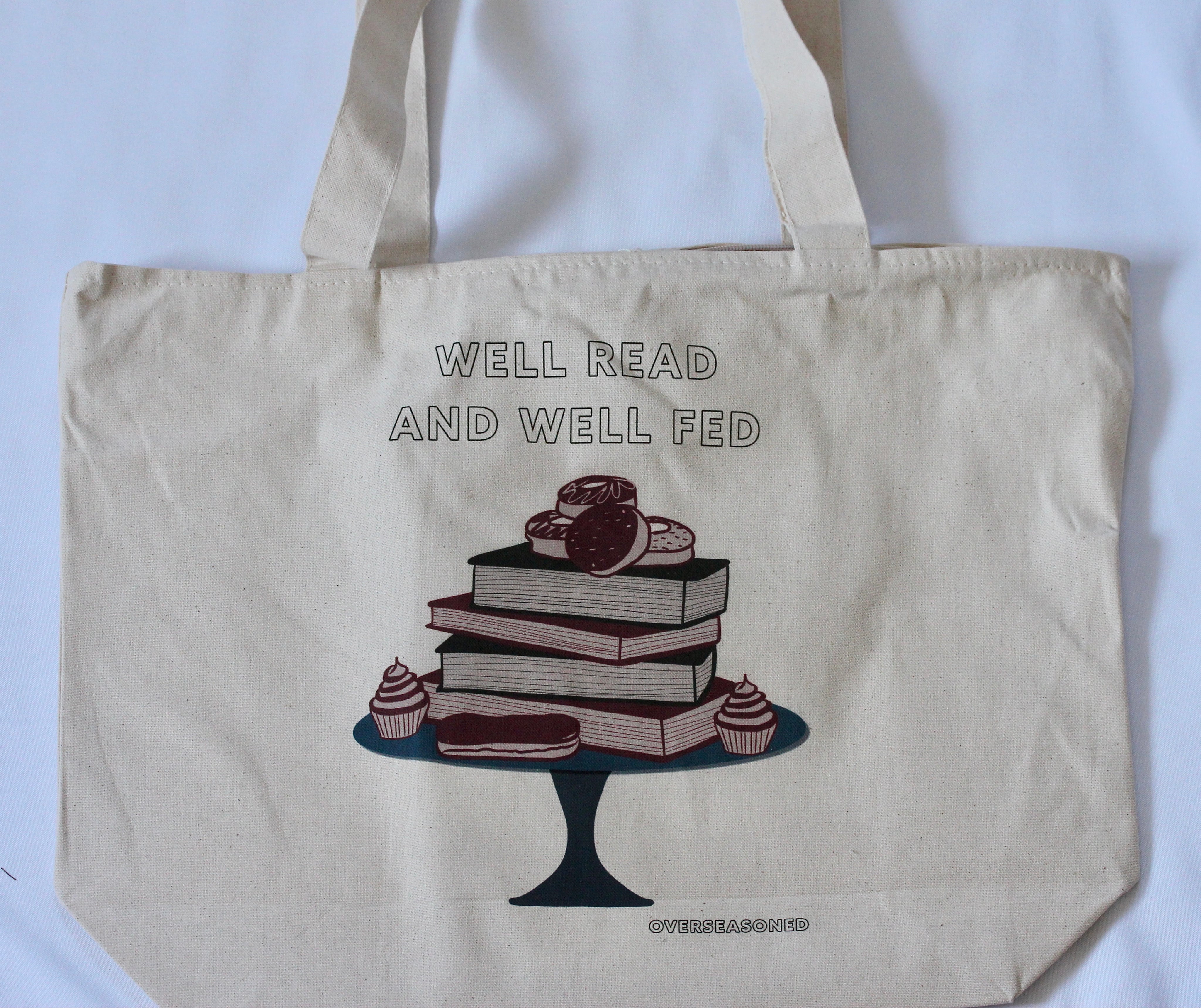 Well Read and Well Fed Zipper Tote Bag – Overseasoned